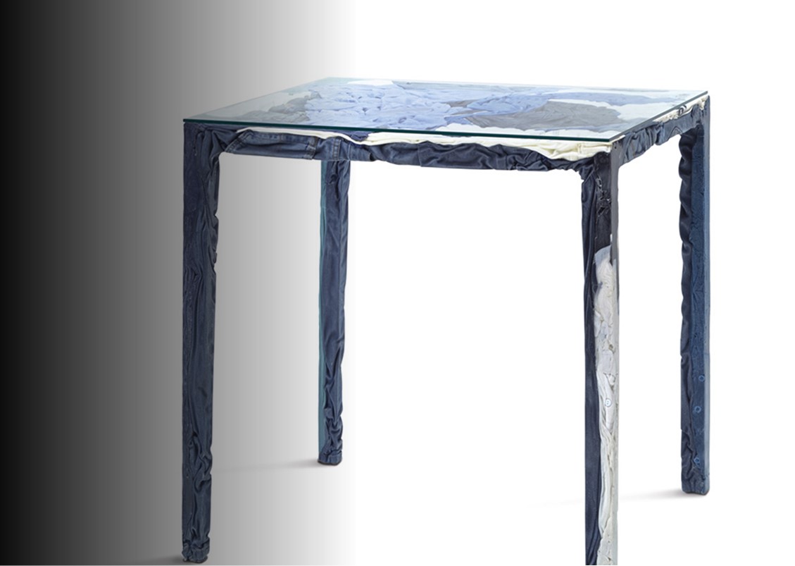 Upcycle Denim Bistro Table - Contemporary luxury furniture, lighting ...